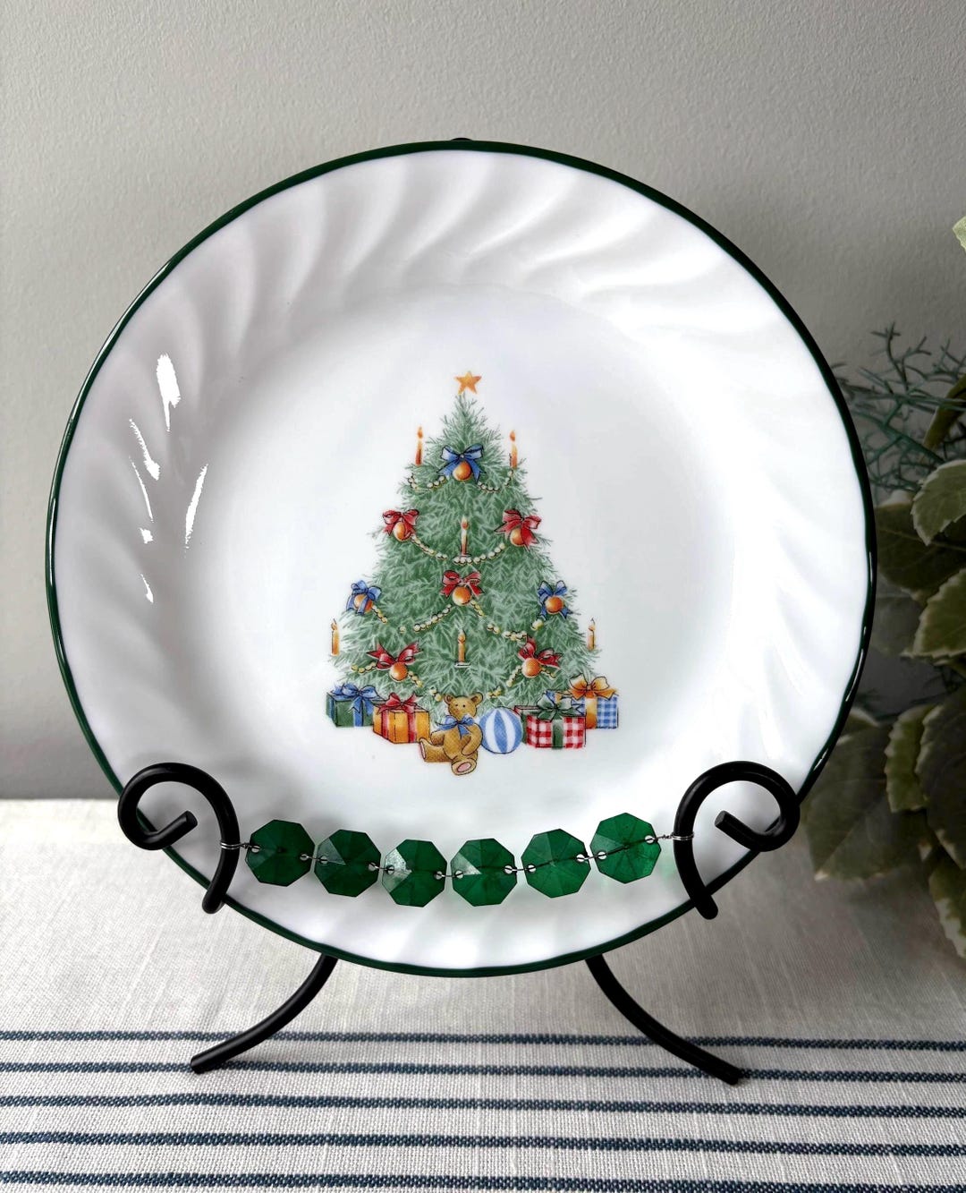 Corelle HOLIDAY MAGIC Salad Plate: Green Christmas Tree, Retired ...