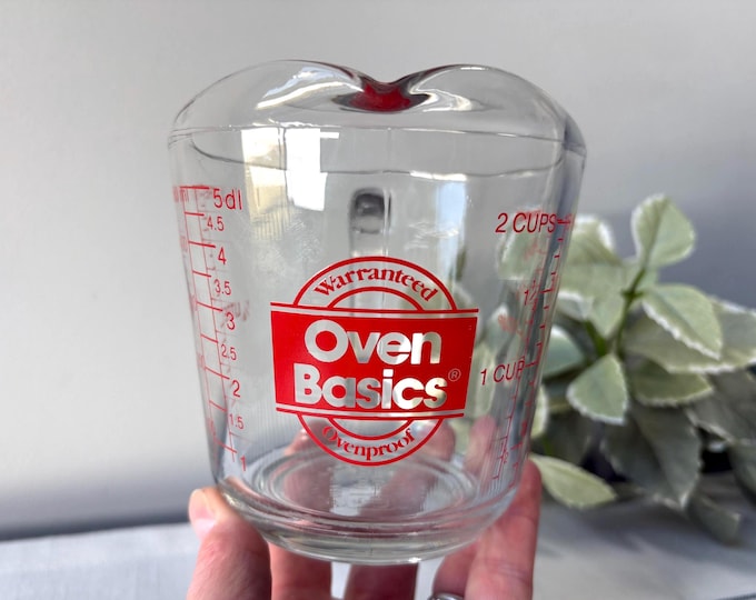 Vintage Clear Glass Measuring Cup From the 1950's 1 Cup 3 Spout Raised ...