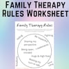 Family Therapy Rules Worksheet - Etsy