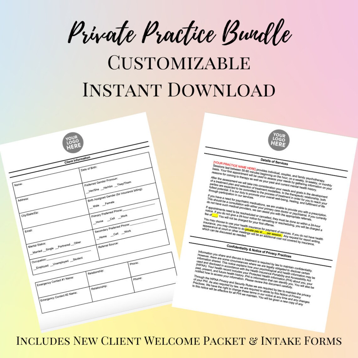 Private Practice Bundle - Etsy