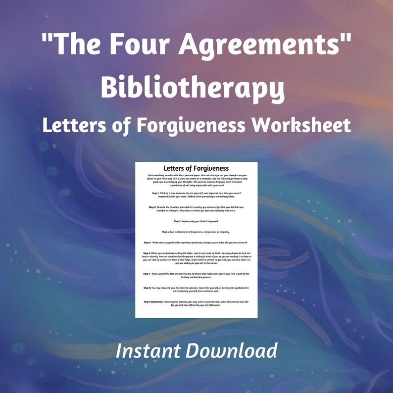 The Four Agreements Letters of Forgiveness Worksheet - Etsy
