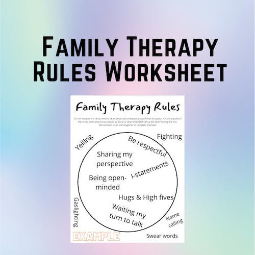 Family Therapy Rules Worksheet - Etsy