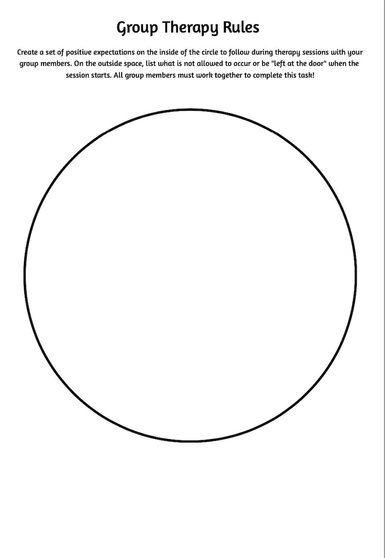 Group Therapy Rules Worksheet - Etsy