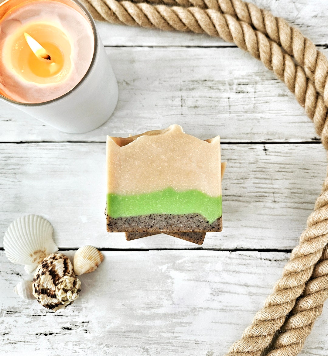 Coconut Lemongrass Cold Process Soap | Exfoliating Summer Soap | Spa ...