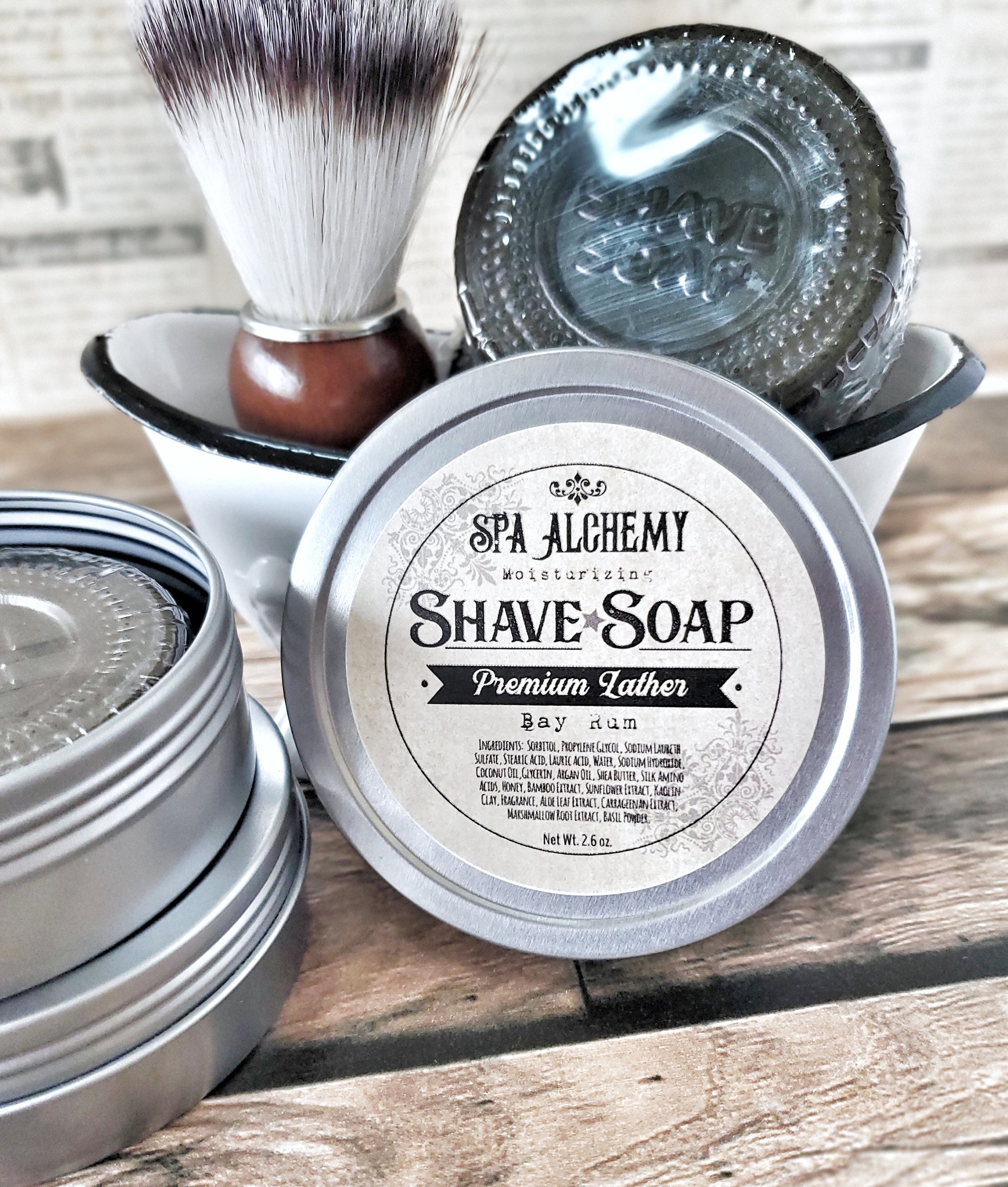 Clay and Basil Shave Soap for Men With Travel Tin Option - Etsy