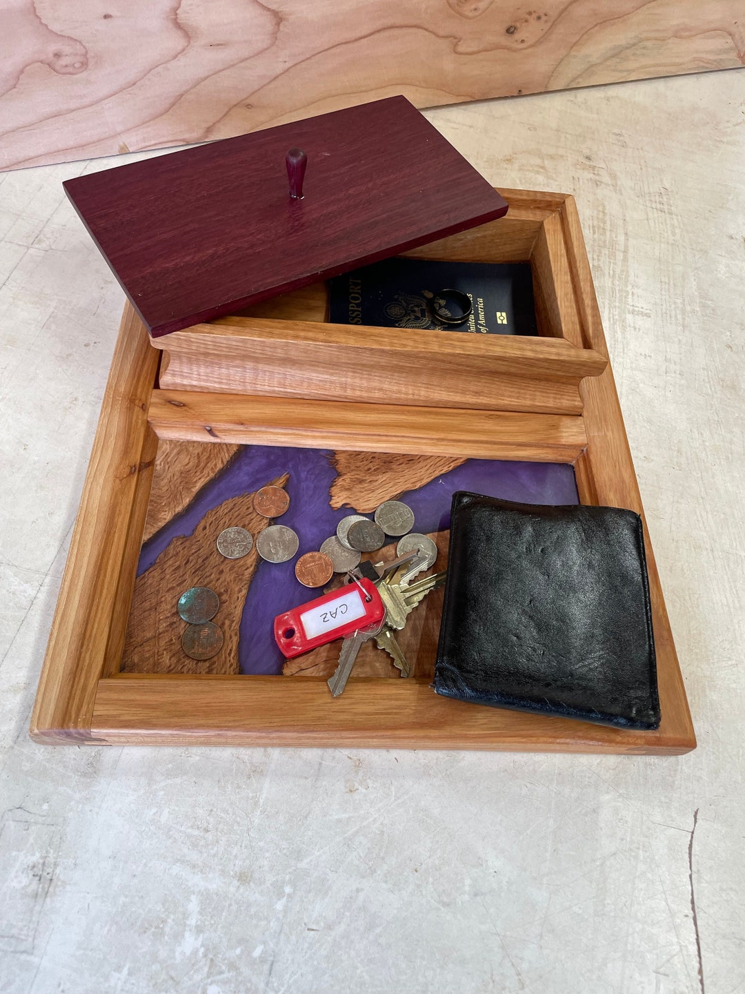 Wood and Resin Organizer - Etsy