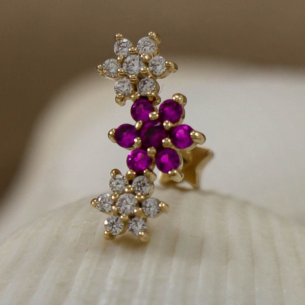 Flower Cartilage Earring - Etsy