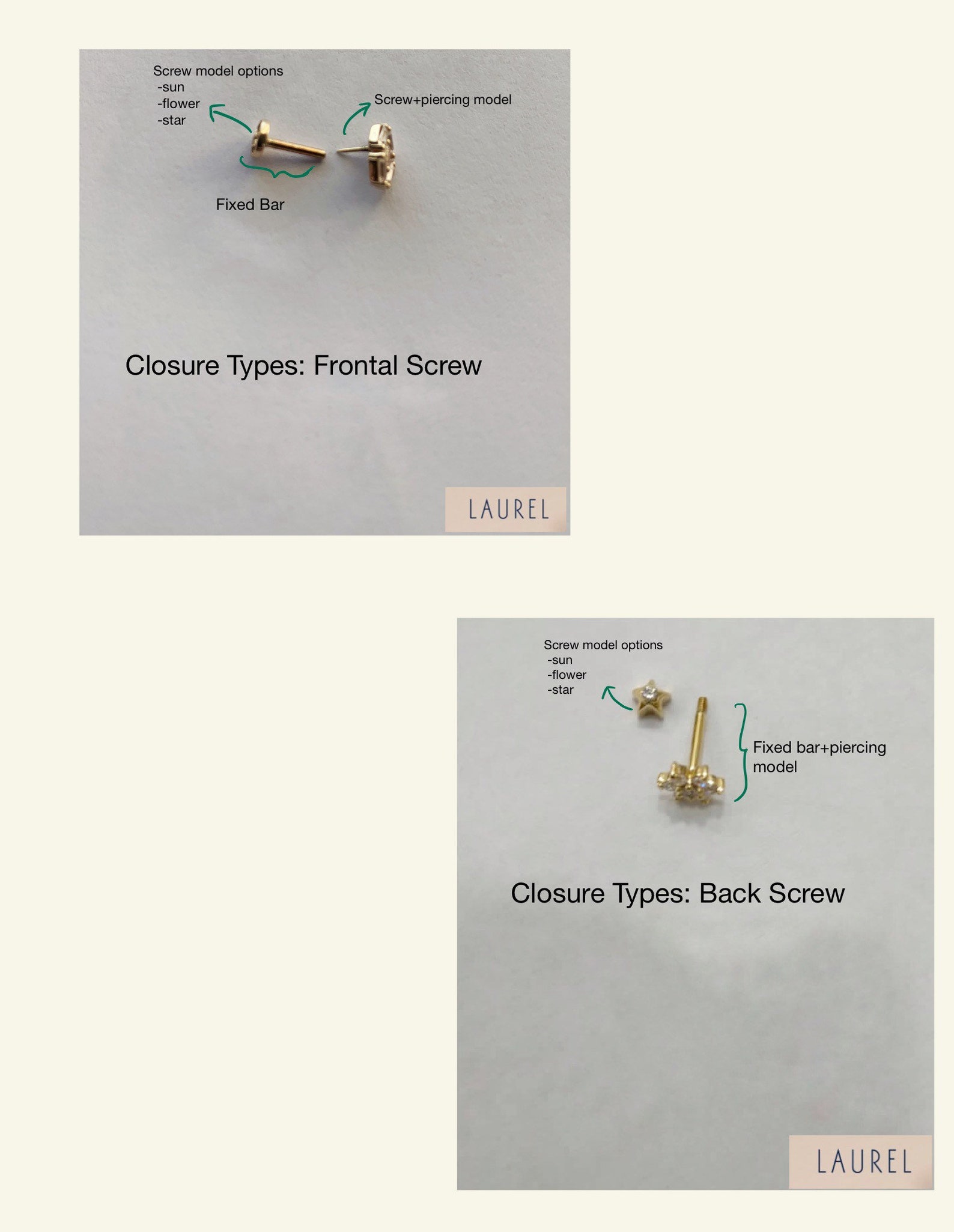 14K Solid Gold Circle Piercing Dainty Gold Stud Earring Minimalist ...