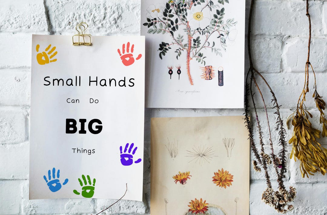 Children's Print Small Hands Can Do Big Things Wall Print Children's ...