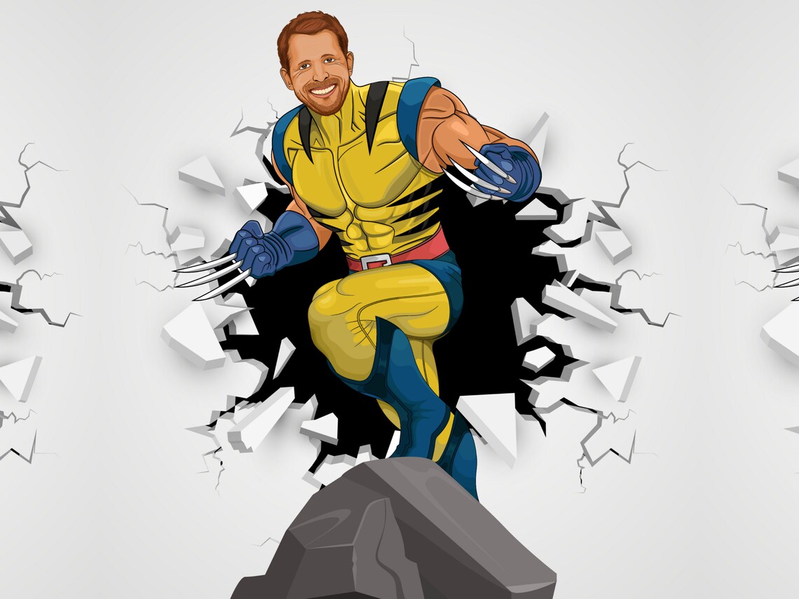 SUPERHERO CARTOON DRAWING, Superhero Custom Made Artwork, Superhero ...