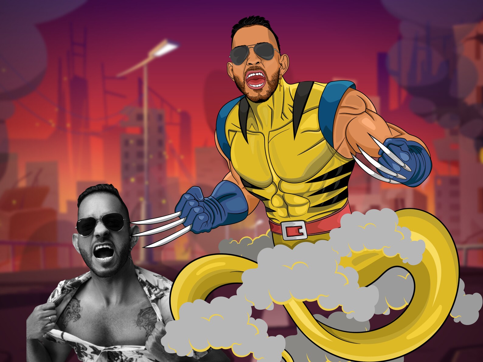 SUPERHERO CARTOON DRAWING, Superhero Custom Made Artwork, Superhero ...