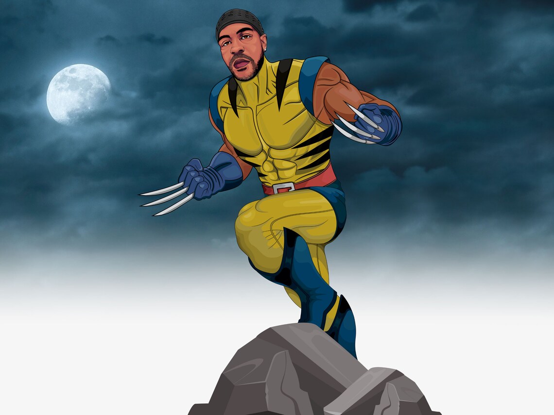 CUSTOM SUPERHERO Cartoon Portrait, Personalized Superhero Illustration ...
