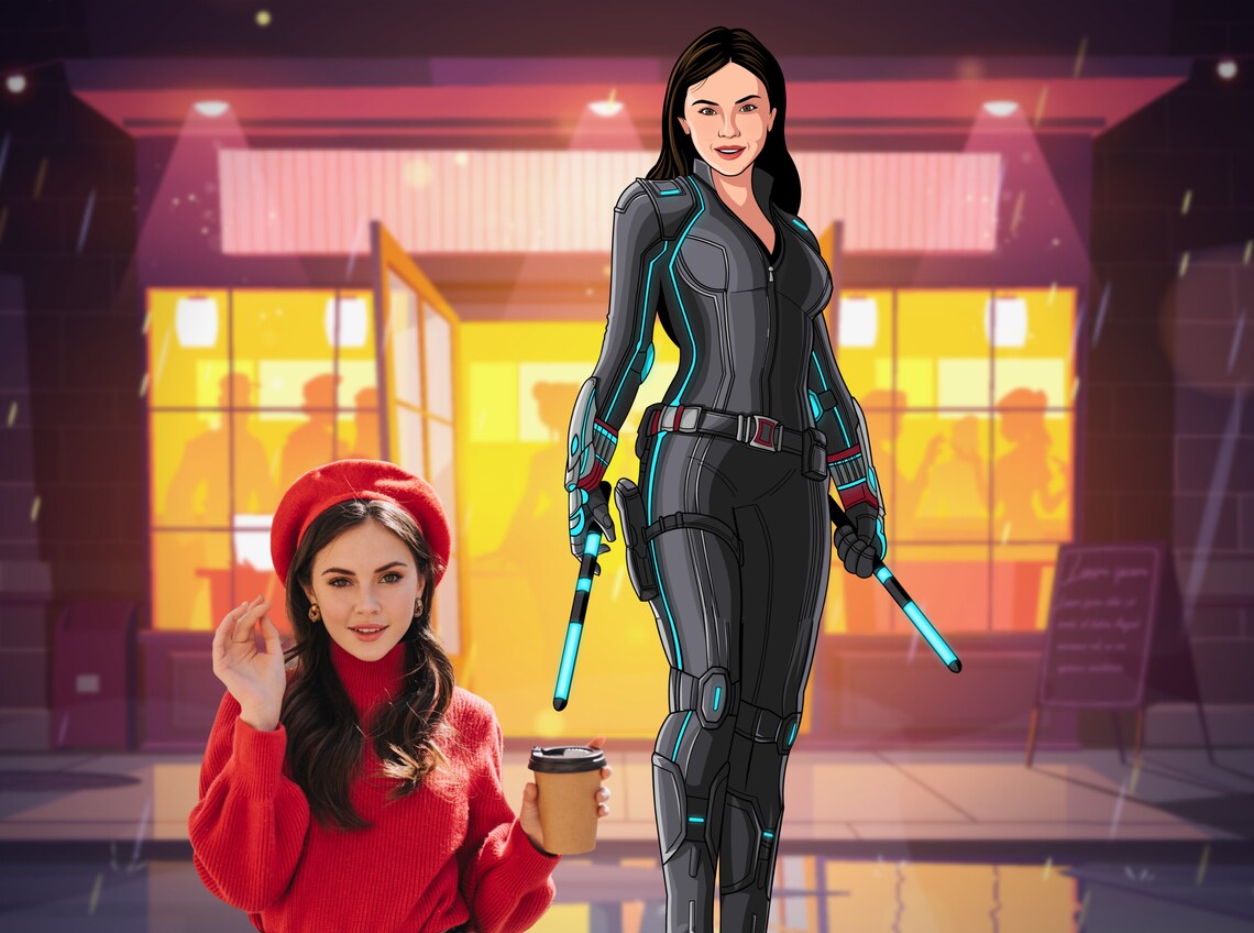 CUSTOM SUPERHERO Cartoon Portrait, Personalized Superhero Illustration ...