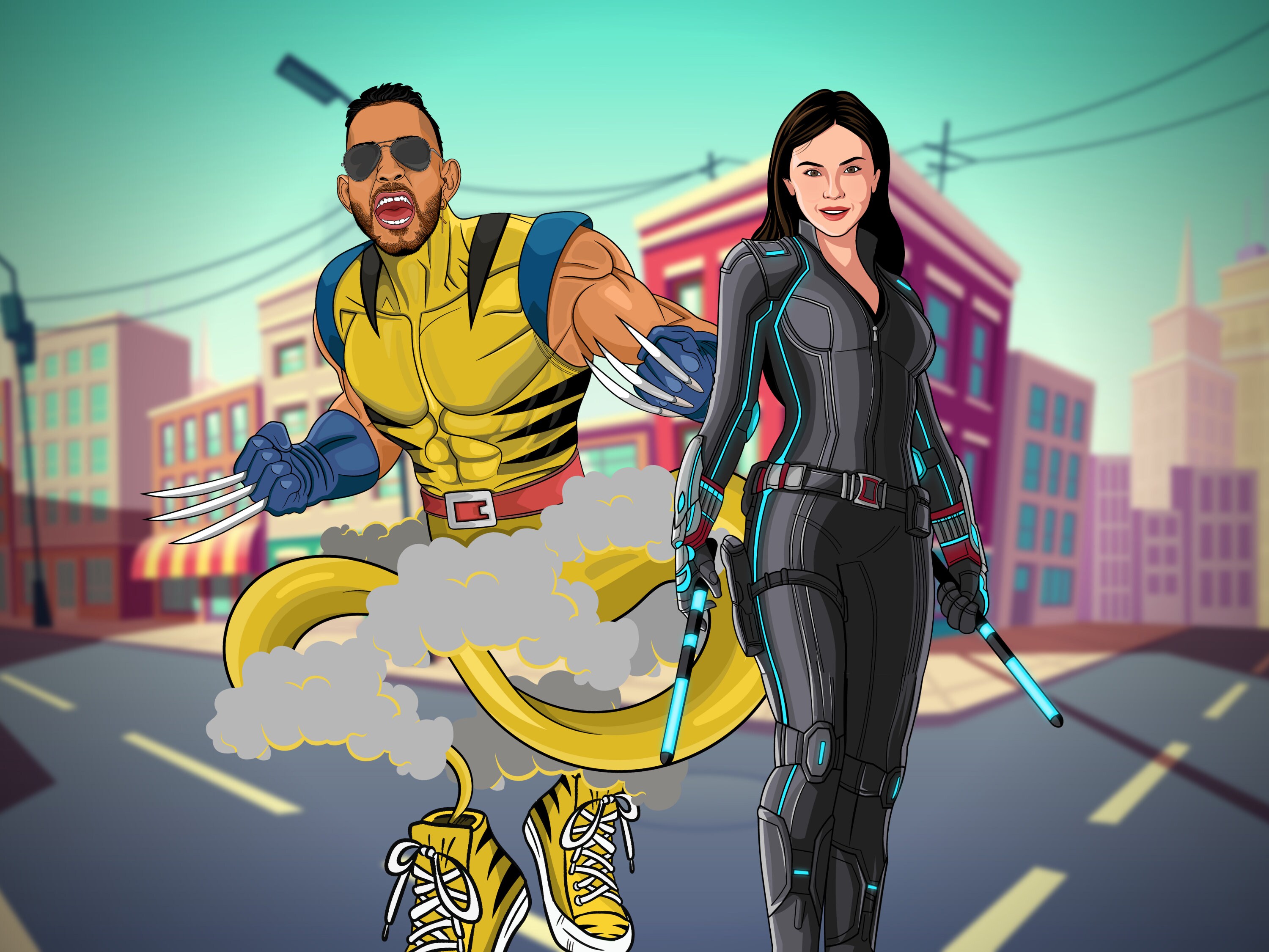 SUPERHERO PERSONALIZED ARTWORK, Custom Superhero Portrait, Super Hero ...