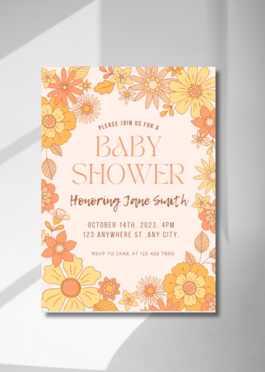 Retro Baby Shower Invitation - Etsy