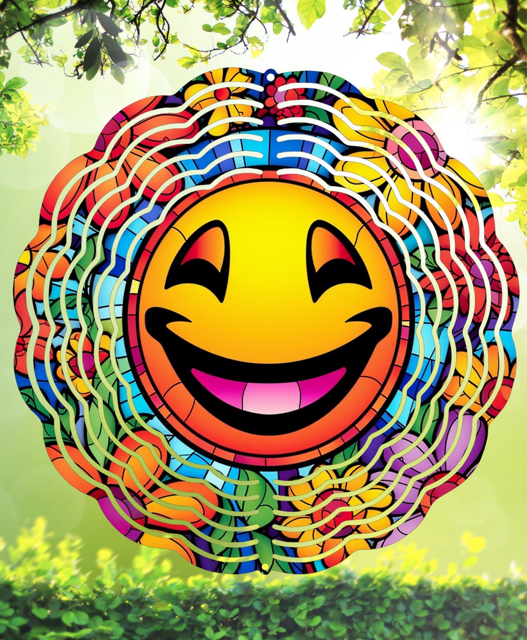 10 Smily Face Wind Spinner/sublimation/ Aluminum/ Handmade/great Gift ...