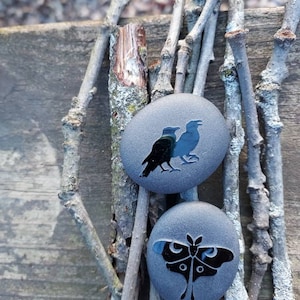 Raven Worry Stone, Crow Pocket Hug, Fidget Toy Adult, Goth Decor for ...