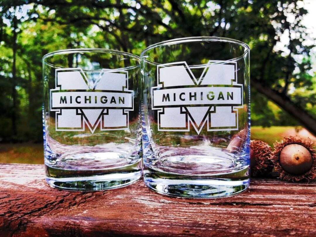 Michigan Whiskey Glasses Engraved, Michigan Tall Glasses, Michigan ...