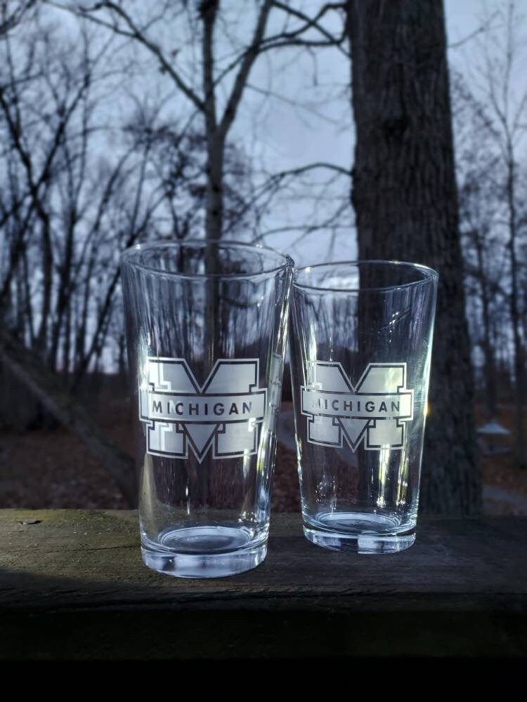 Michigan Whiskey Glasses Engraved Michigan Tall Glasses - Etsy
