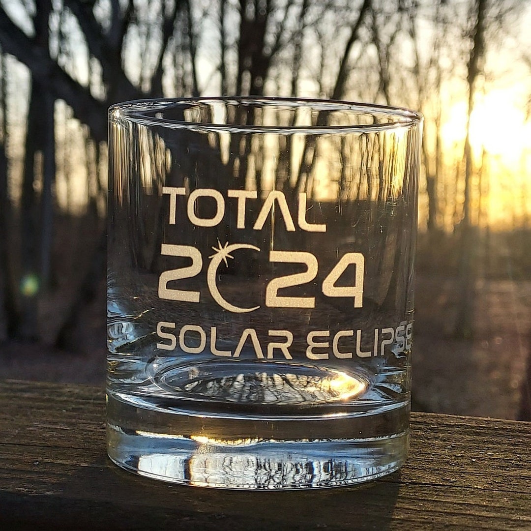 Solar Eclipse Gifts, 2024 Total Eclipse Bourbon Glass, Path of Totality ...