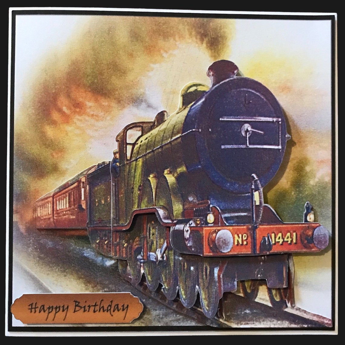 Steam Train Birthday Cards/ 3D Steam Locomotive Birthday - Etsy