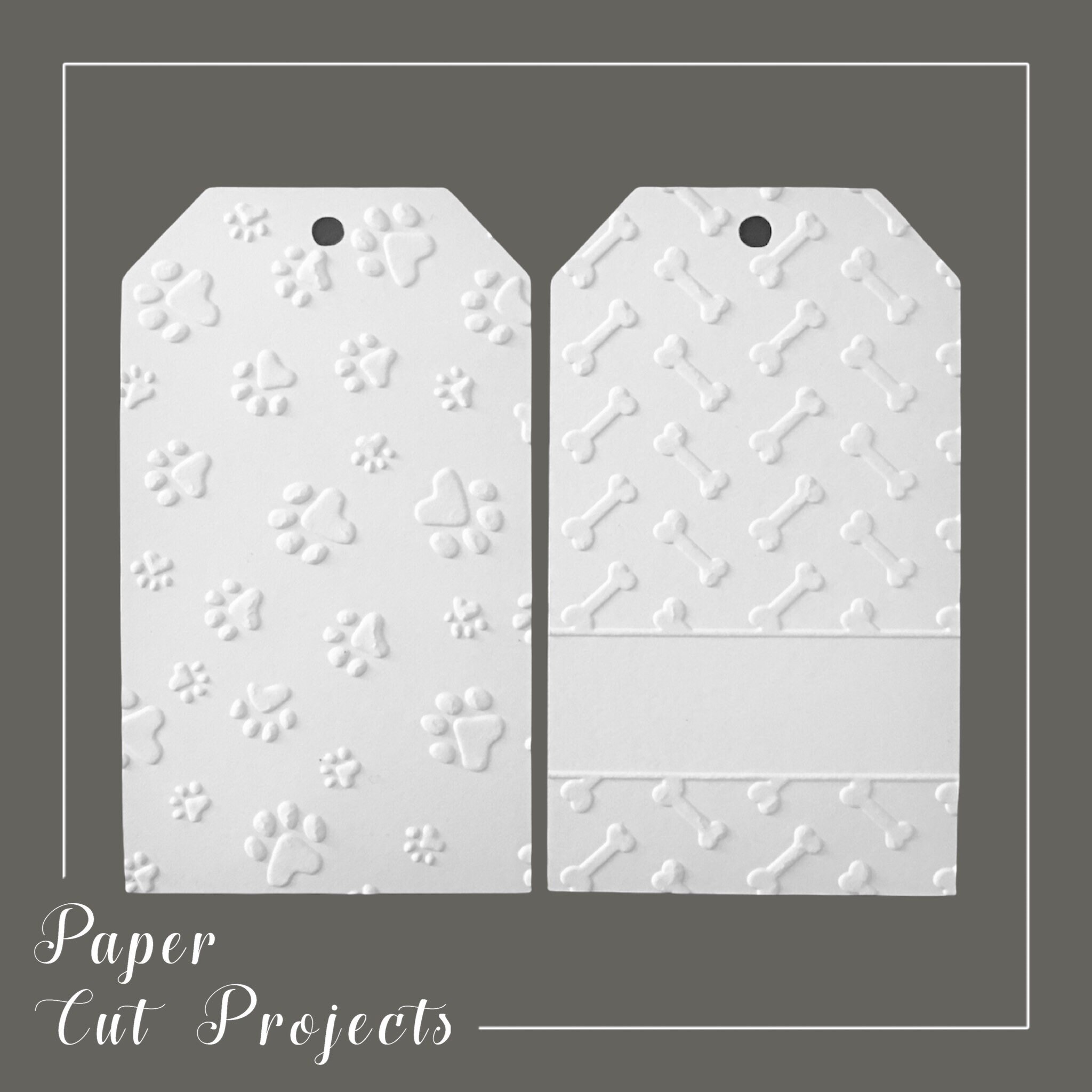 Embossed Paw Print and Bone Gift Tags Paw Print Gift Tags Animal Gift ...