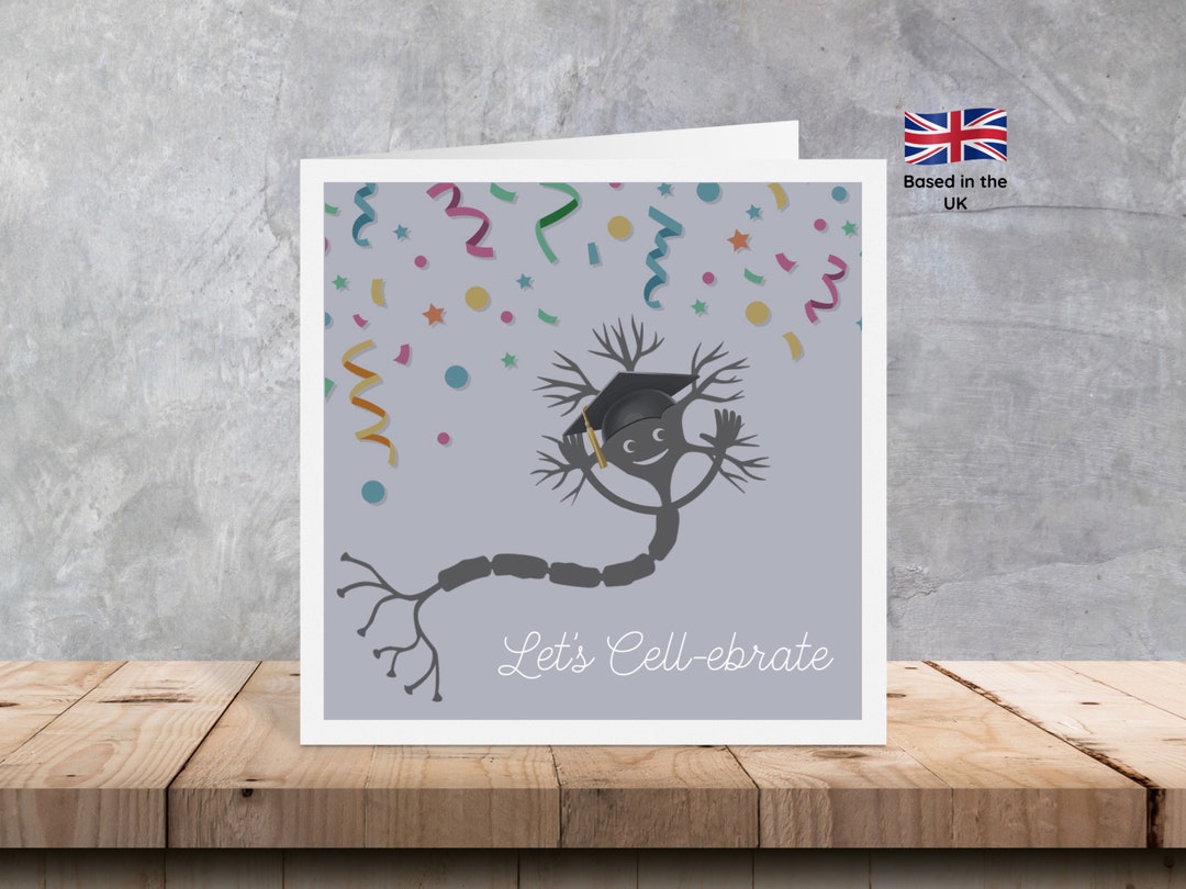 Neuron 'let's Cell-ebrate' Graduation Card | Neuron Cell-ebrate ...