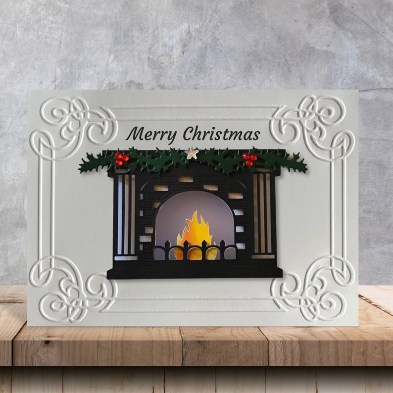 3d Christmas Fireplace Card | A6 Layered Fireplace Card | 3d Christmas ...