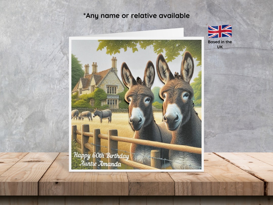 3d Layered Donkey Cards for All Occasions | Two Donkeys in a Field ...