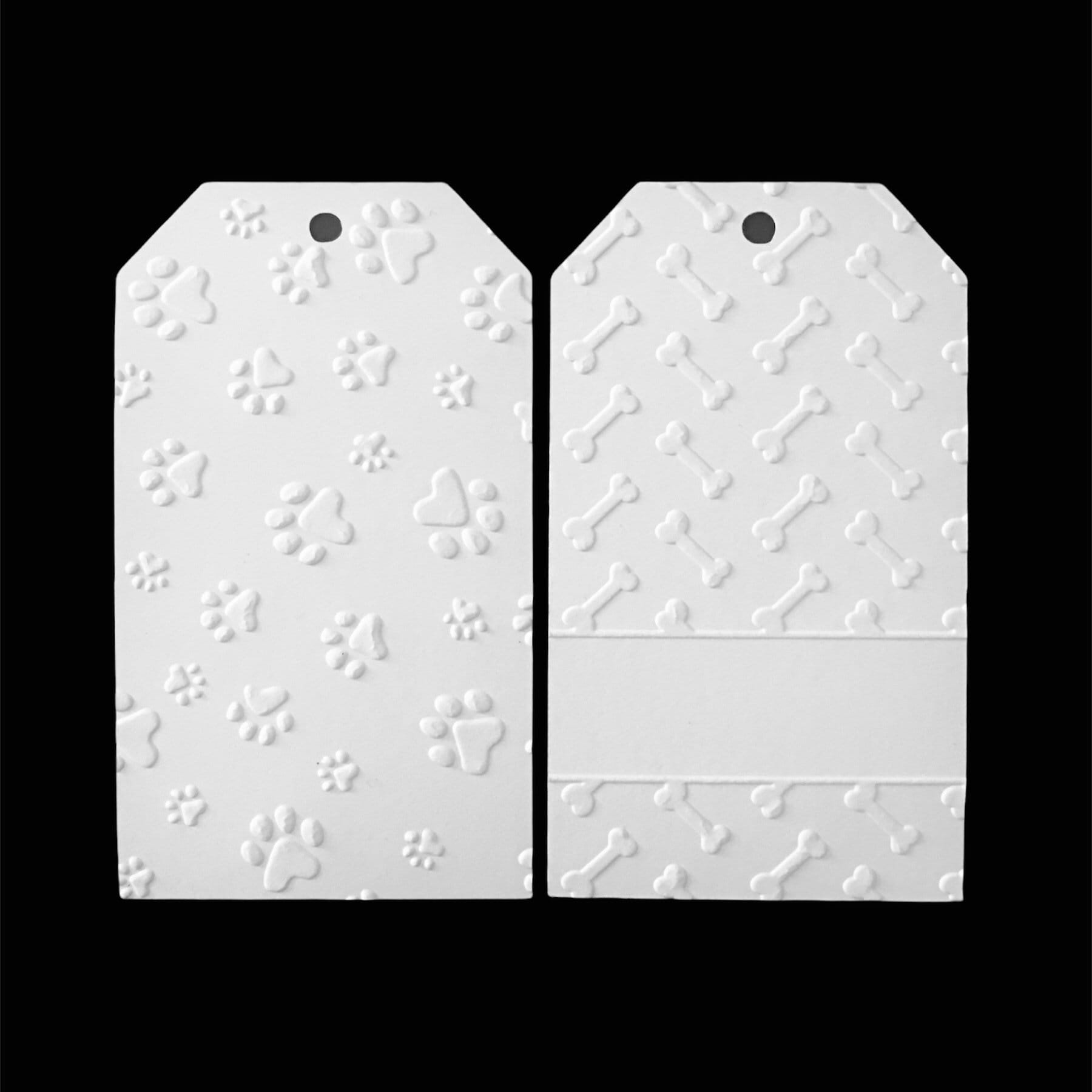 Embossed Paw Print and Bone Gift Tags | Paw Print Gift Tags | Animal ...