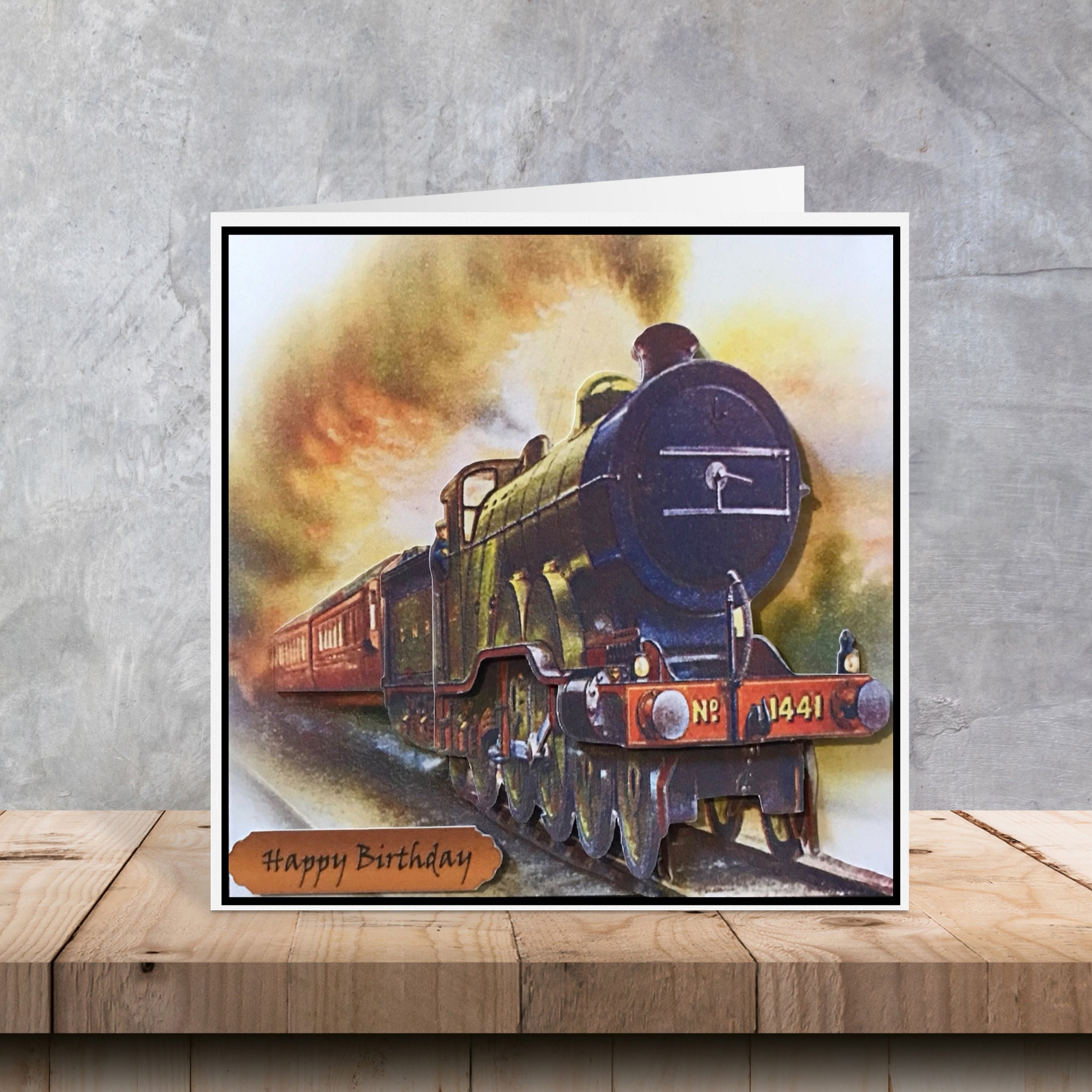 3d Layered Steam Train Cards Father's Day Card Birthday Cards for Him ...