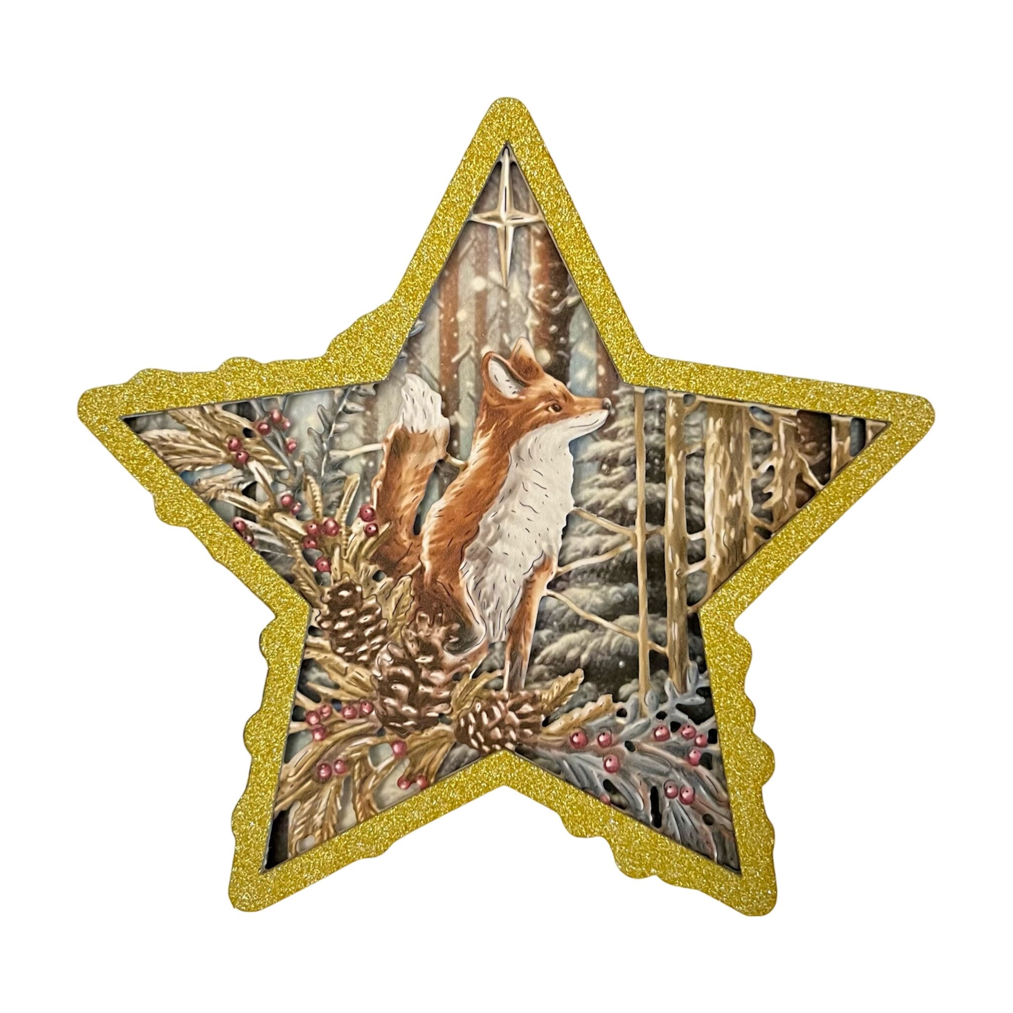 3D Fox in the Forest Christmas Cards | Fox Cards | Animal Christmas ...