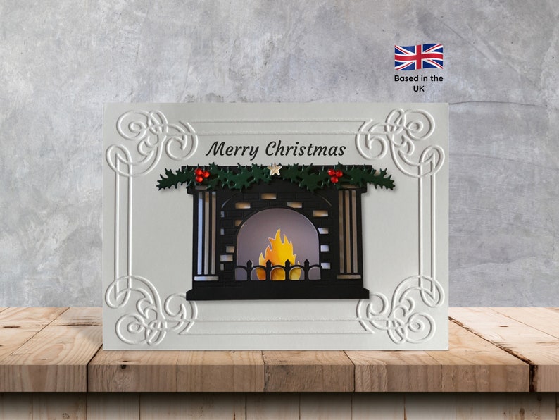 3d Christmas Fireplace Card | A6 Layered Fireplace Card | 3d Christmas ...