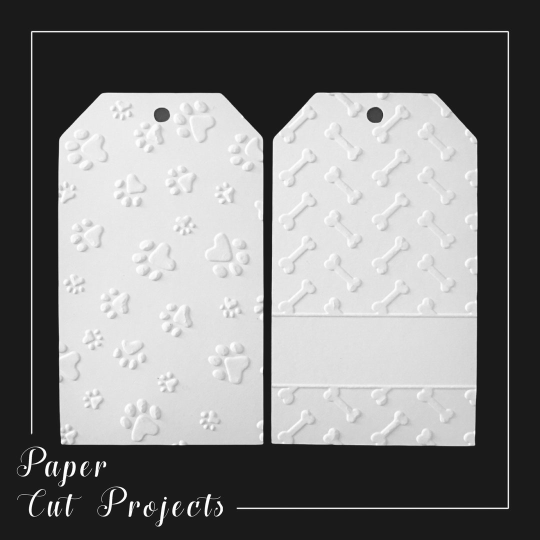 Embossed Paw Print and Bone Gift Tags | Paw Print Gift Tags | Animal ...