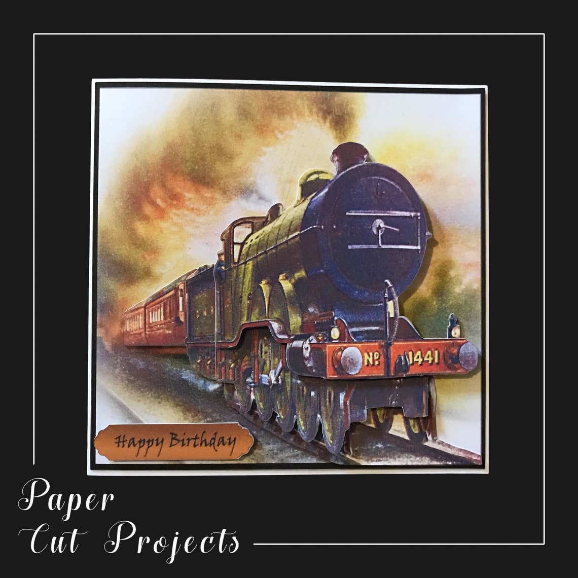 Steam Train Birthday Cards/ 3D Steam Locomotive Birthday - Etsy