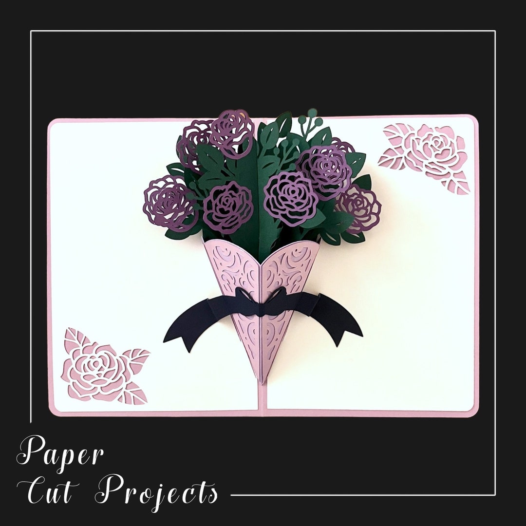 Pop up Rose Bouquet Card for All Occasions | Personalised Rose Birthday ...