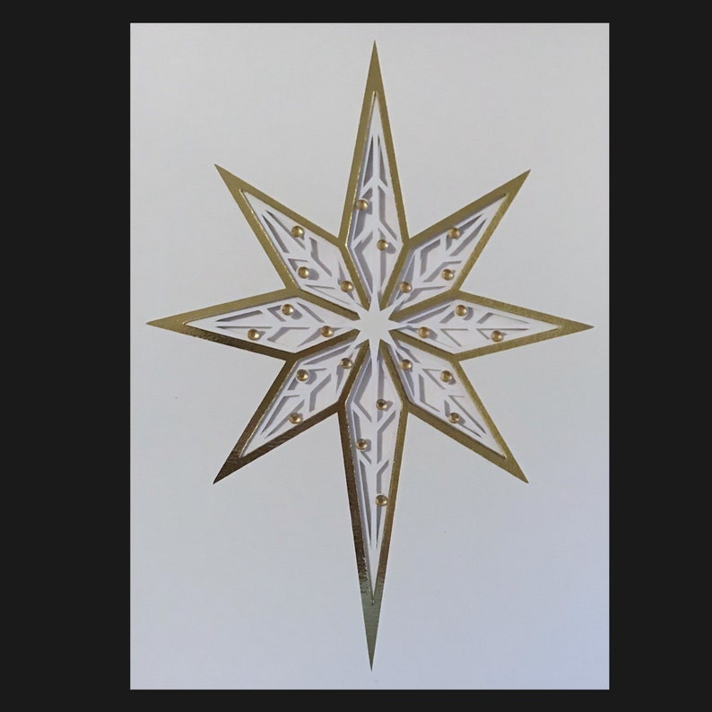 Layered Gold Star Christmas Cards | 3D Star Christmas Cards | Gold ...