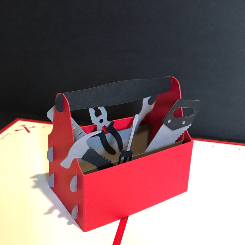 Pop Up Toolbox Card Personalised Tool Box Birthday Card Pop Up Tool