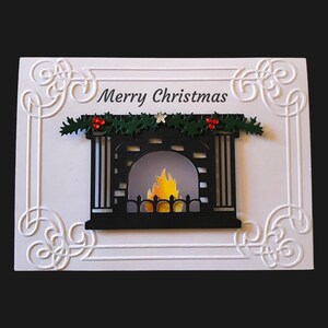3d Christmas Fireplace Card | A6 Layered Fireplace Card | 3d Christmas ...
