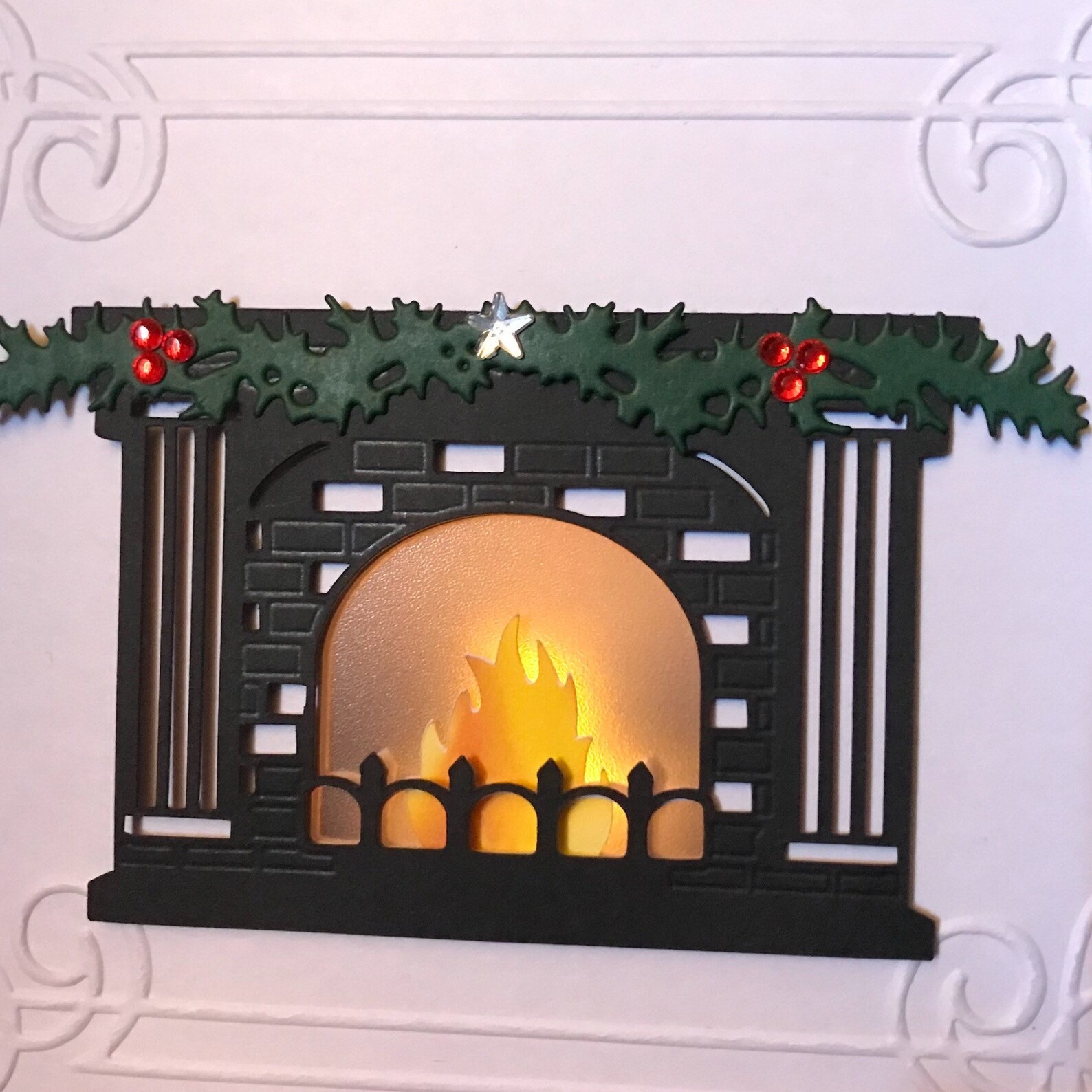 3d Christmas Fireplace Card | A6 Layered Fireplace Card | 3d Christmas ...