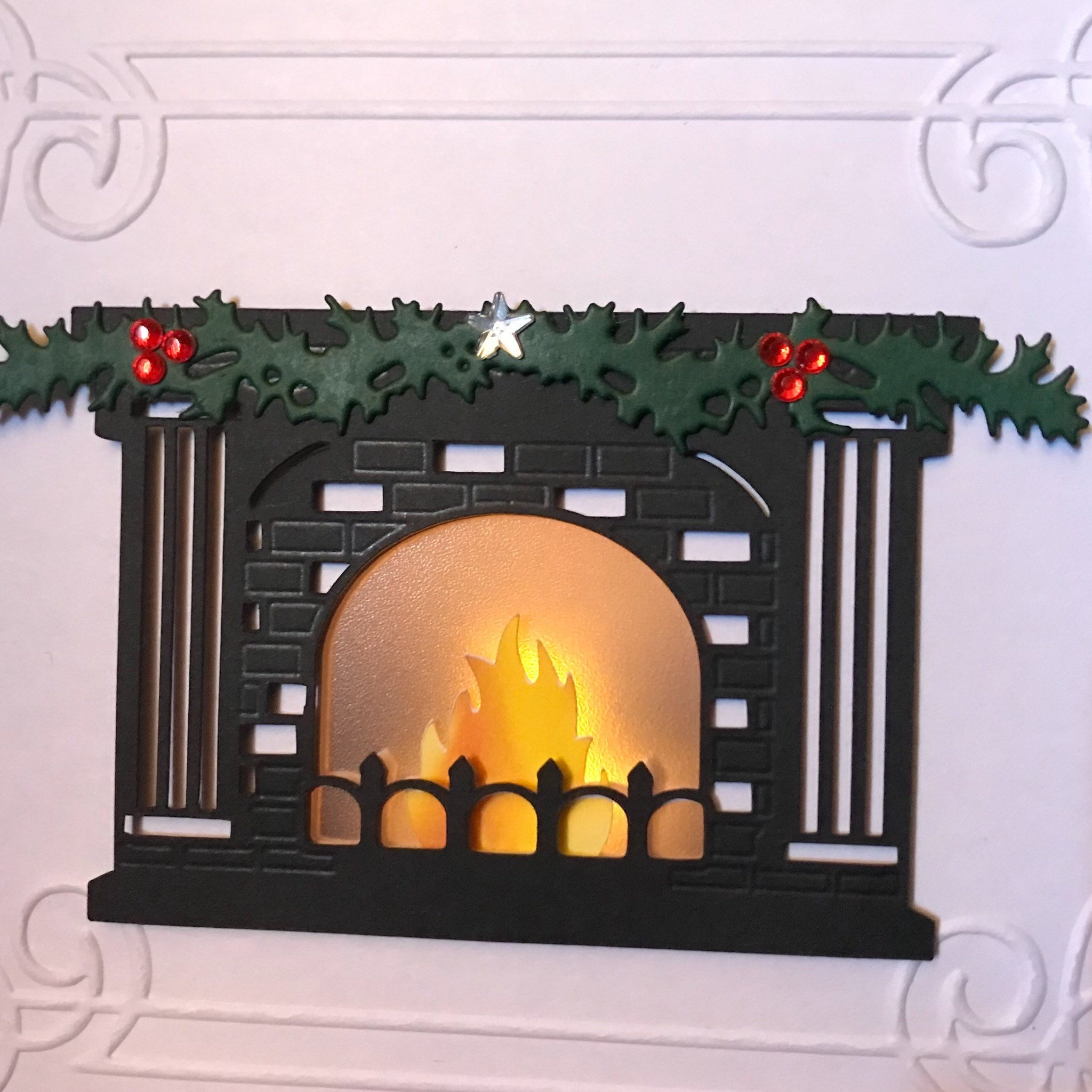 3d Christmas Fireplace Card | A6 Layered Fireplace Card | 3d Christmas ...