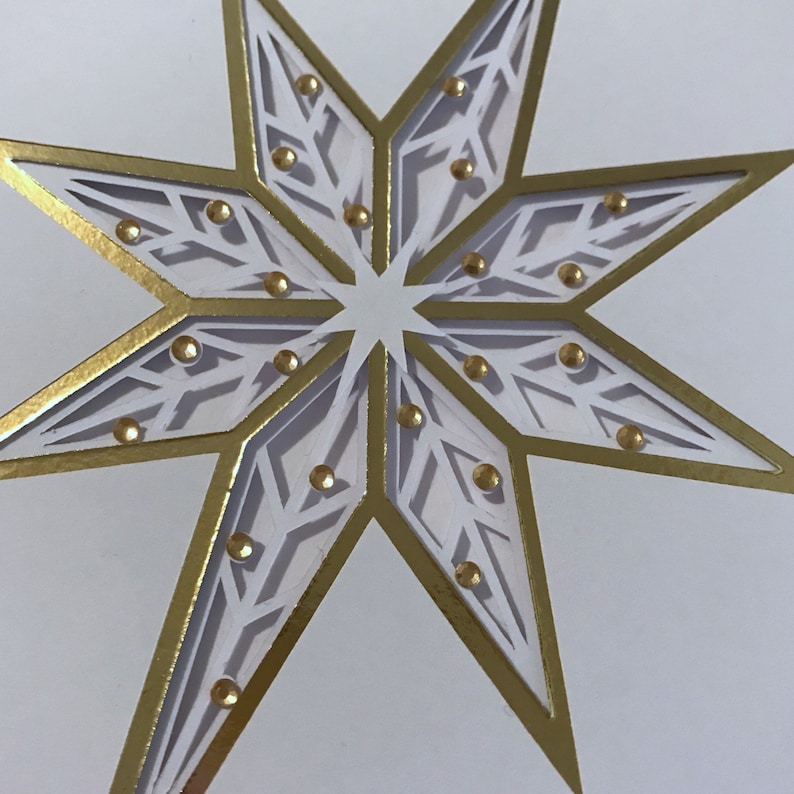 Layered Gold Star Christmas Cards | 3D Star Christmas Cards | Gold ...