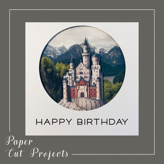 6 3D Neuschwanstein Castle Birthday Cards/ German Castle - Etsy