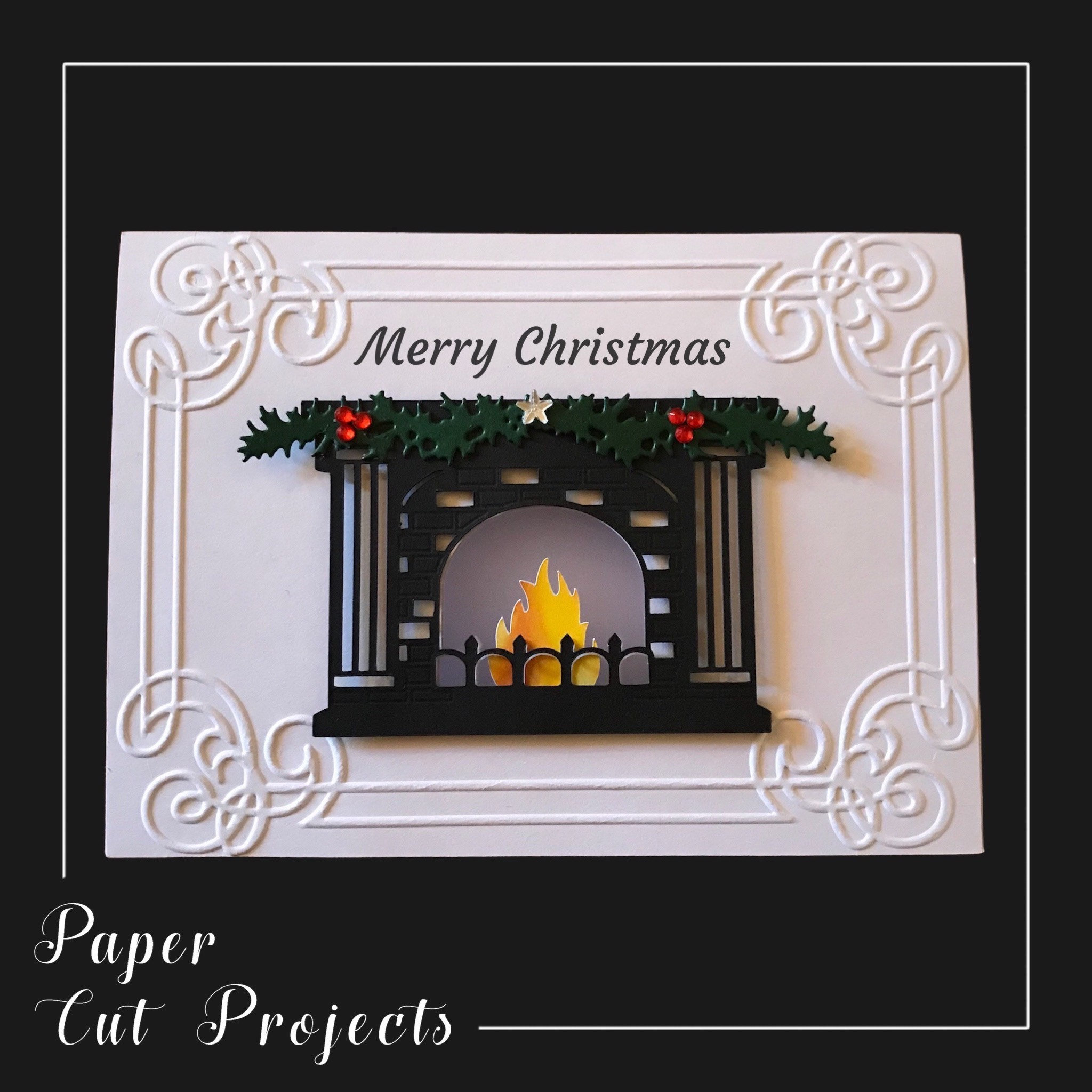 3d Christmas Fireplace Card A6 Layered Fireplace Card 3d Christmas Cards Flickering Candle ...