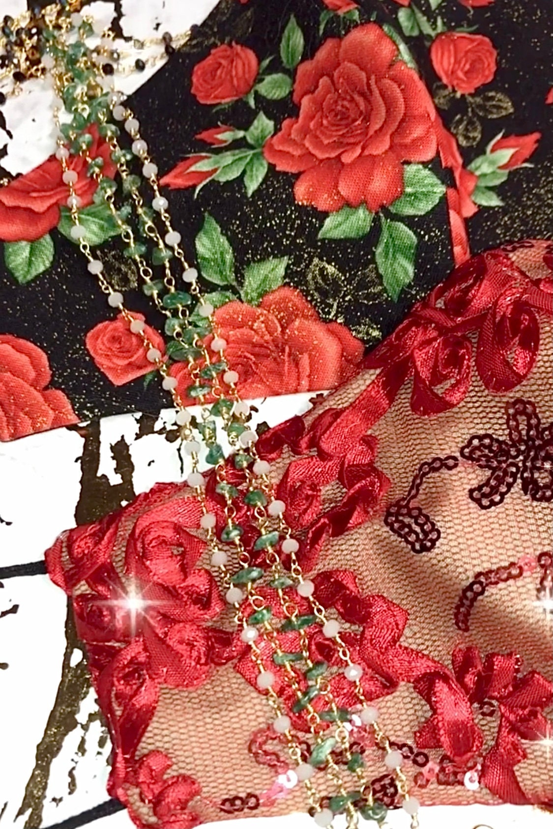 Red Satin Ribbon Mask Ribbon Mask Sequin Gorgeous Unique | Etsy