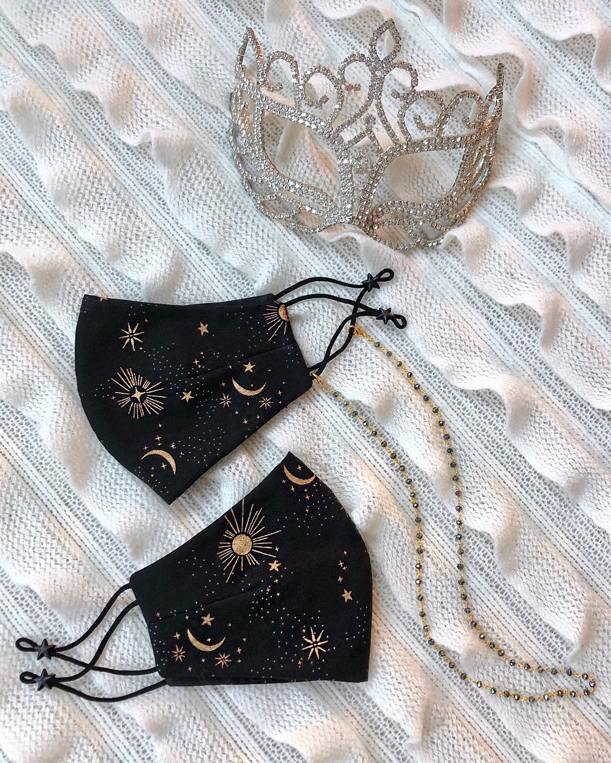 Celestial Mask Metallic Sun Moon and Stars Mask Magical | Etsy