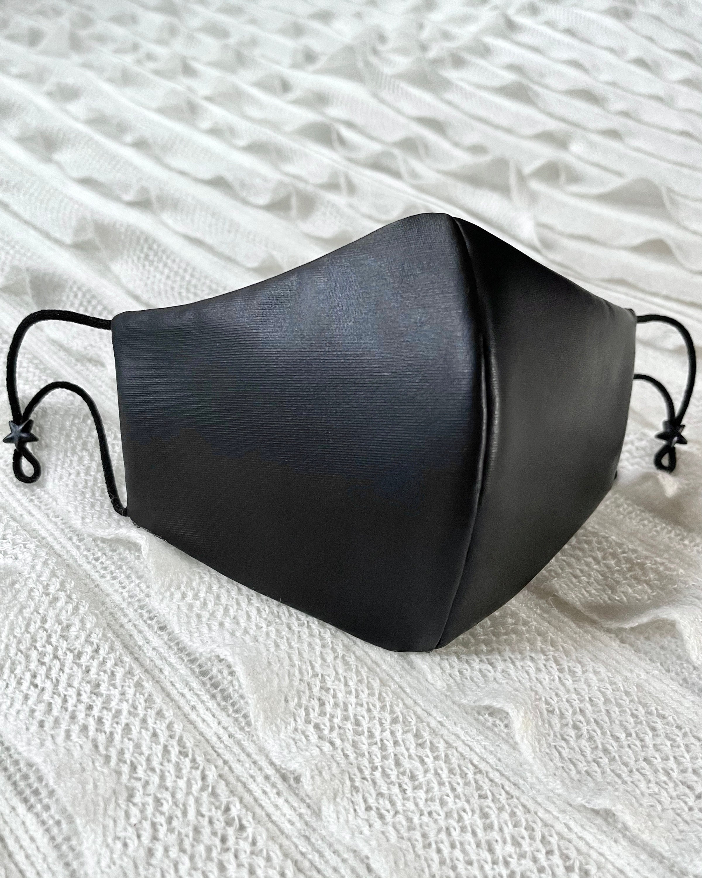 Black Vegan Leather Mask Faux Leather Pleather Brocade - Etsy