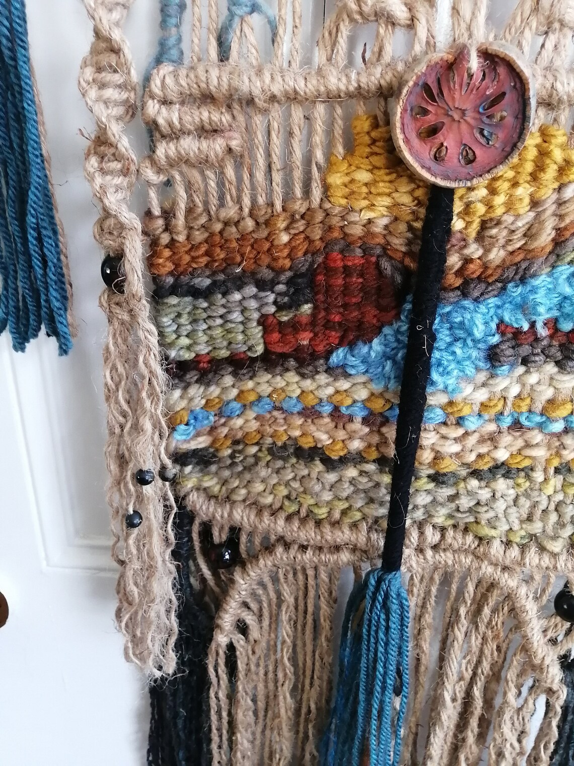 Macrame ,jute and Yarn Wall Hanging With Weaving. - Etsy