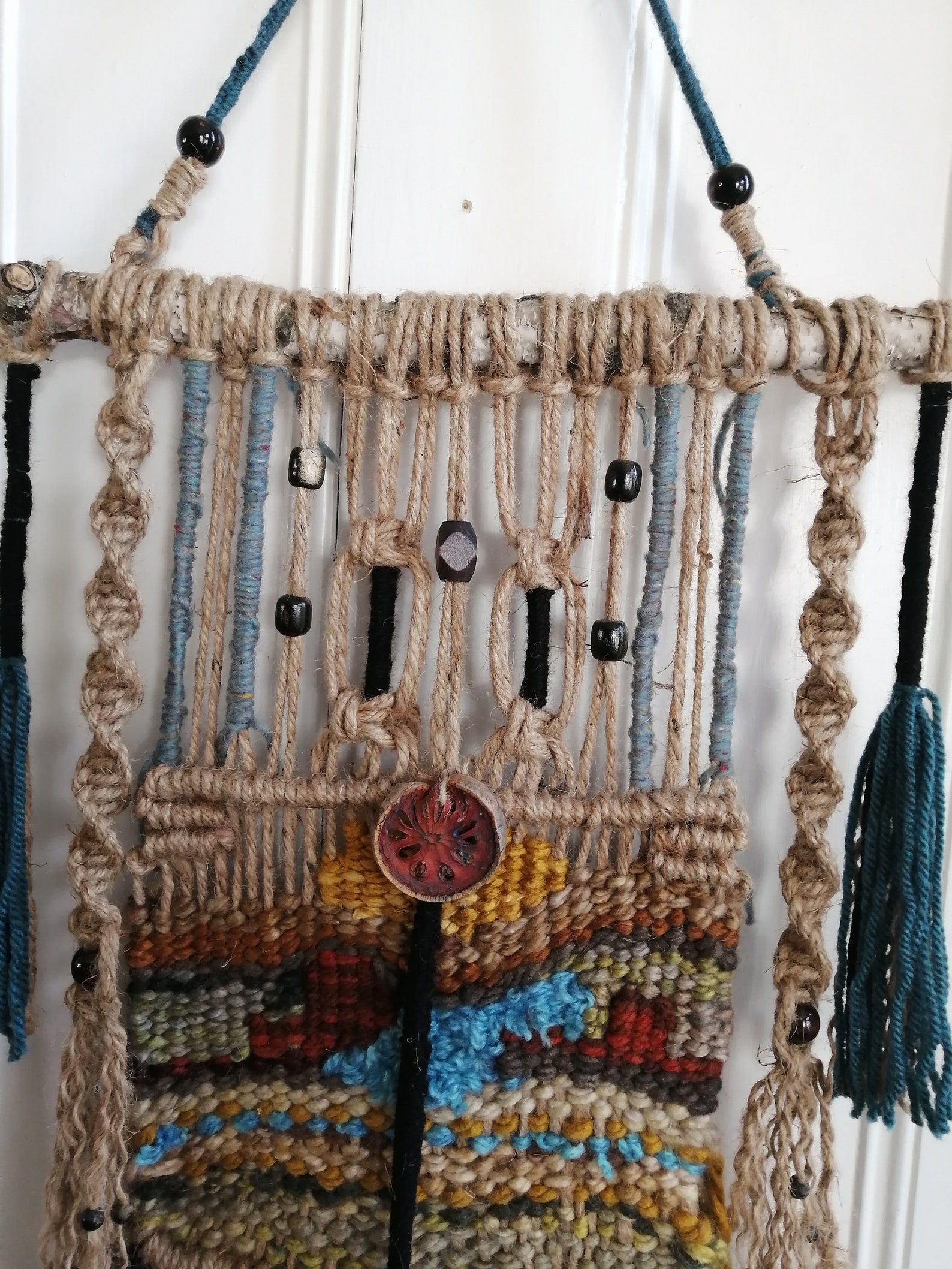 Macrame ,jute and Yarn Wall Hanging With Weaving. - Etsy