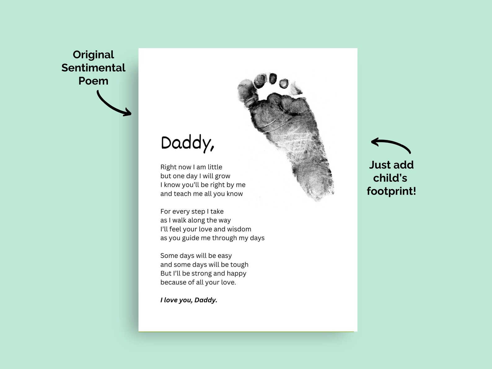 Fathers Day Footprint, Dad Poem, Meaningful Gift, Dad Gift From Kids ...